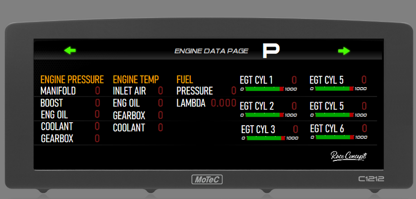 Motec C1212 Engine Data Design