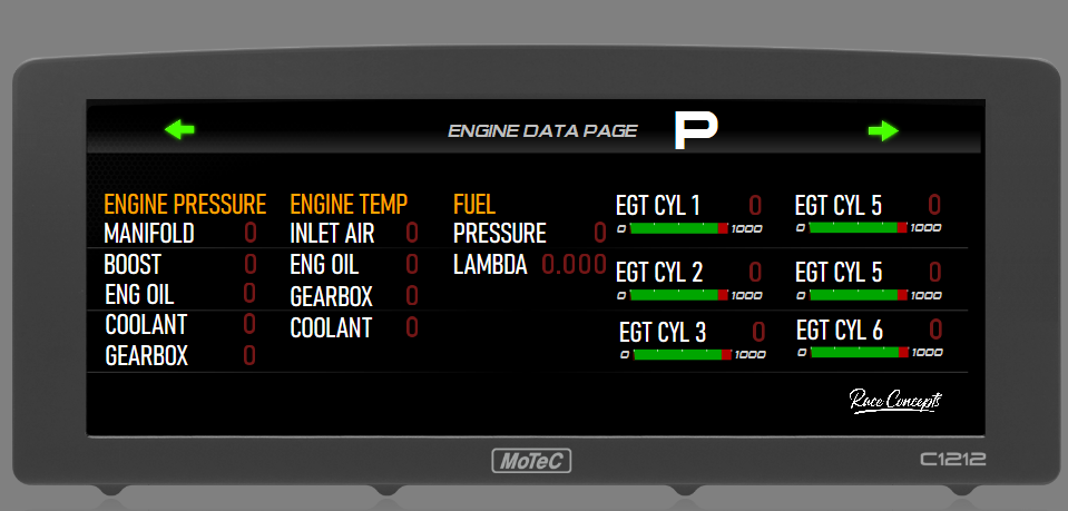 Motec C1212 Engine Data Design – Race Concepts Australia